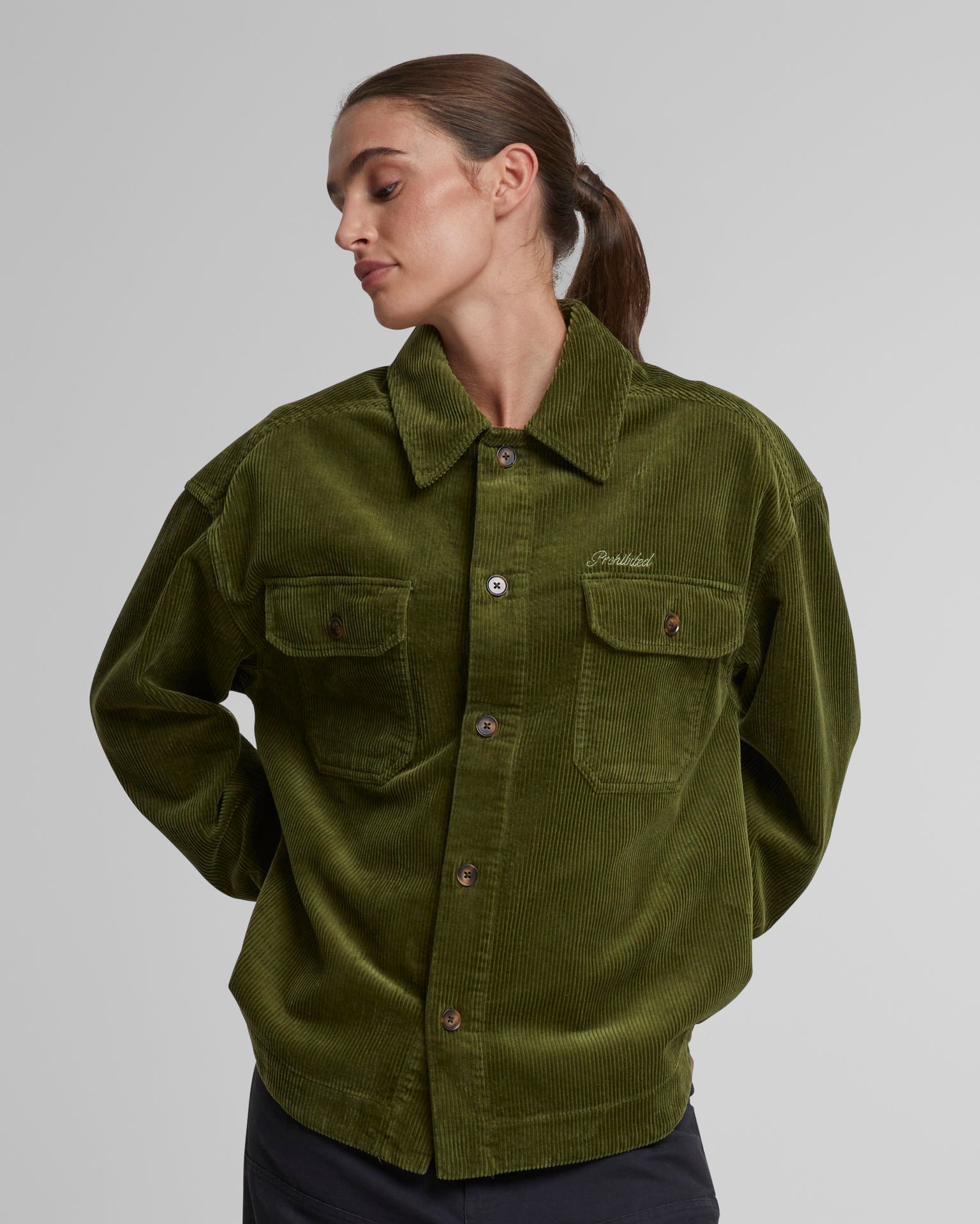 Corduroy Overshirt Green – Prohibited