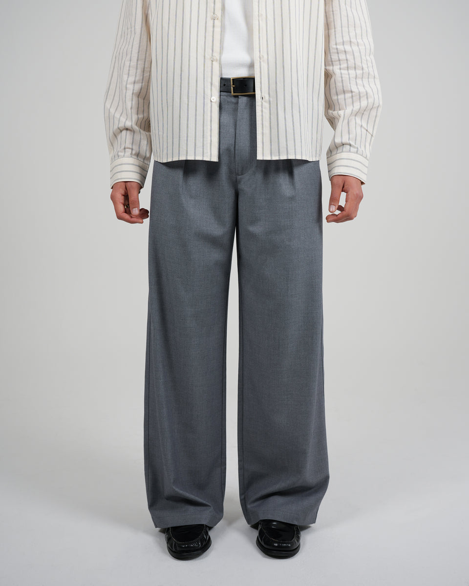 Simon Pleated Pants Grey – Prohibited