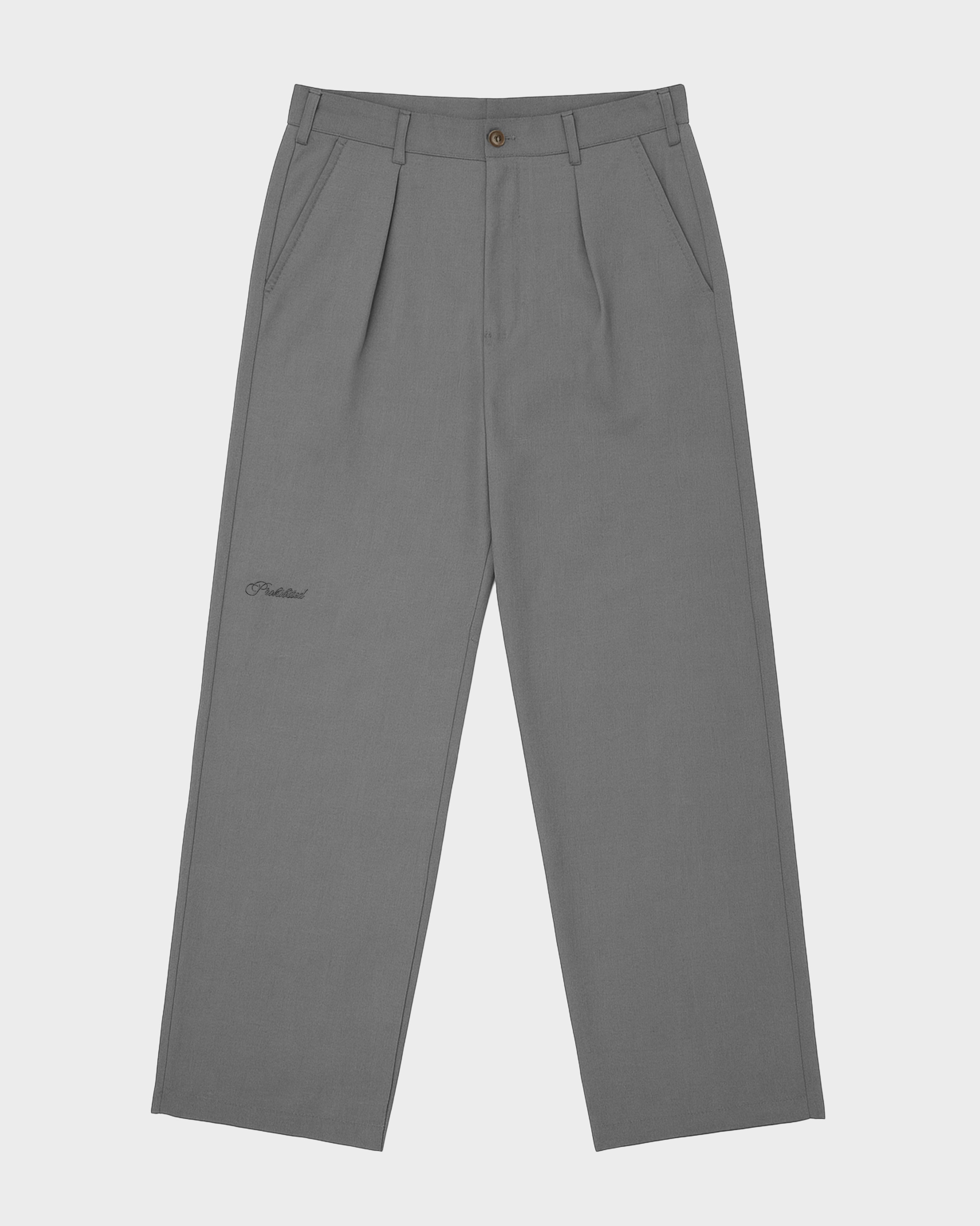 Simon Pleated Pants Grey – Prohibited