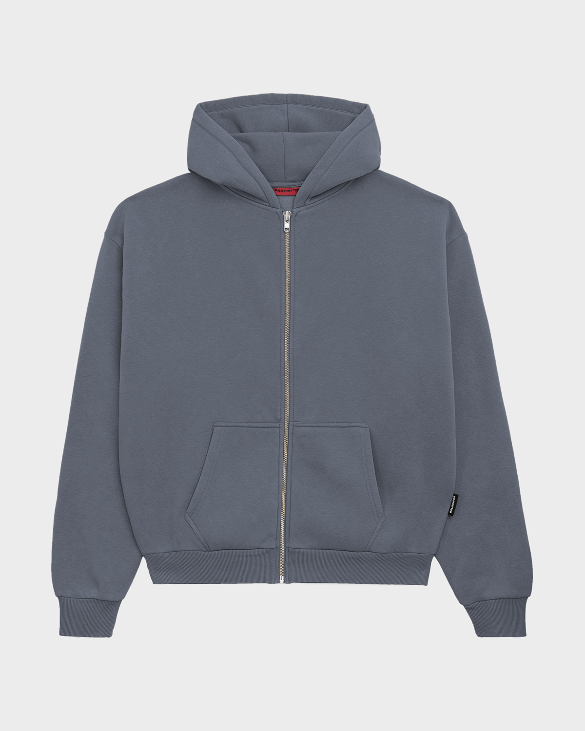 Oversized Zip-Hoodie Grey (Stone Washed) – Prohibited